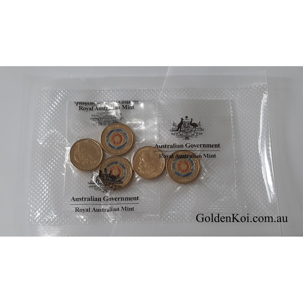 2018 Lest We Forget Eternal Flame Coloured $2 5 Coins RAM Bag Sachet – GoldenKoi
